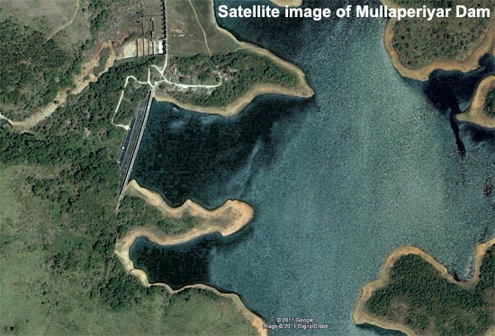 MULLAPERIYAR DAM SATELLITE VIEW