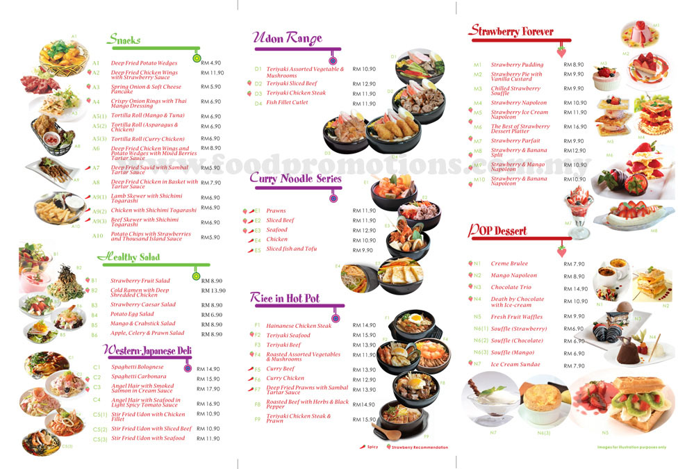 Food Street: Strawberry Forever Dessert Cafe Menu