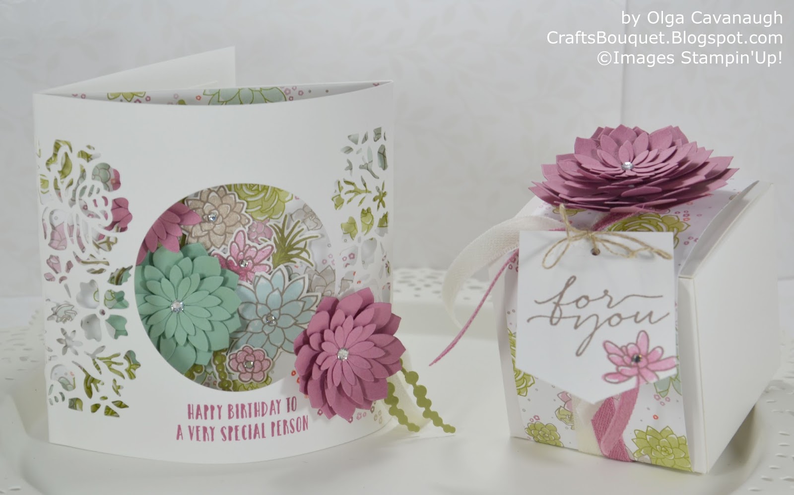 Crafts Bouquet: Stampin'UP! Oh So Succulent Birthday Card and Gift Box