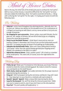 Wedding Party Duties Checklist : Your Bridesmaids and Attendants ...