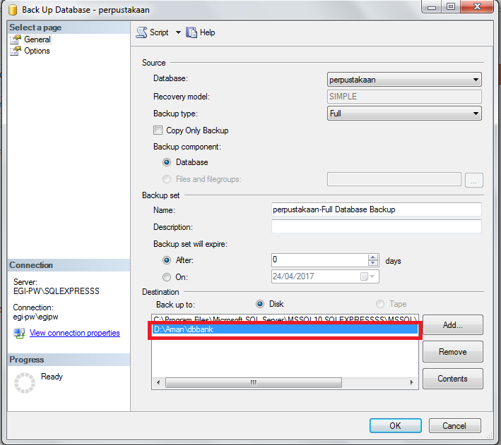 Cara Backup Database di SQL Server 2008 - silvercyber