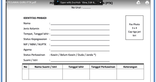 Contoh Format Buku Induk Guru PAUD/TK | RPPH RKH PAUD, TK, KB, RA, TPA ...