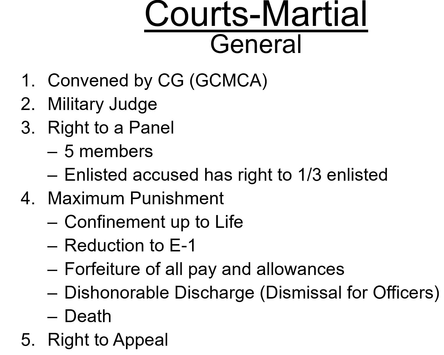 Basic Military Justice For Military Leaders (UCMJ): UCMJ