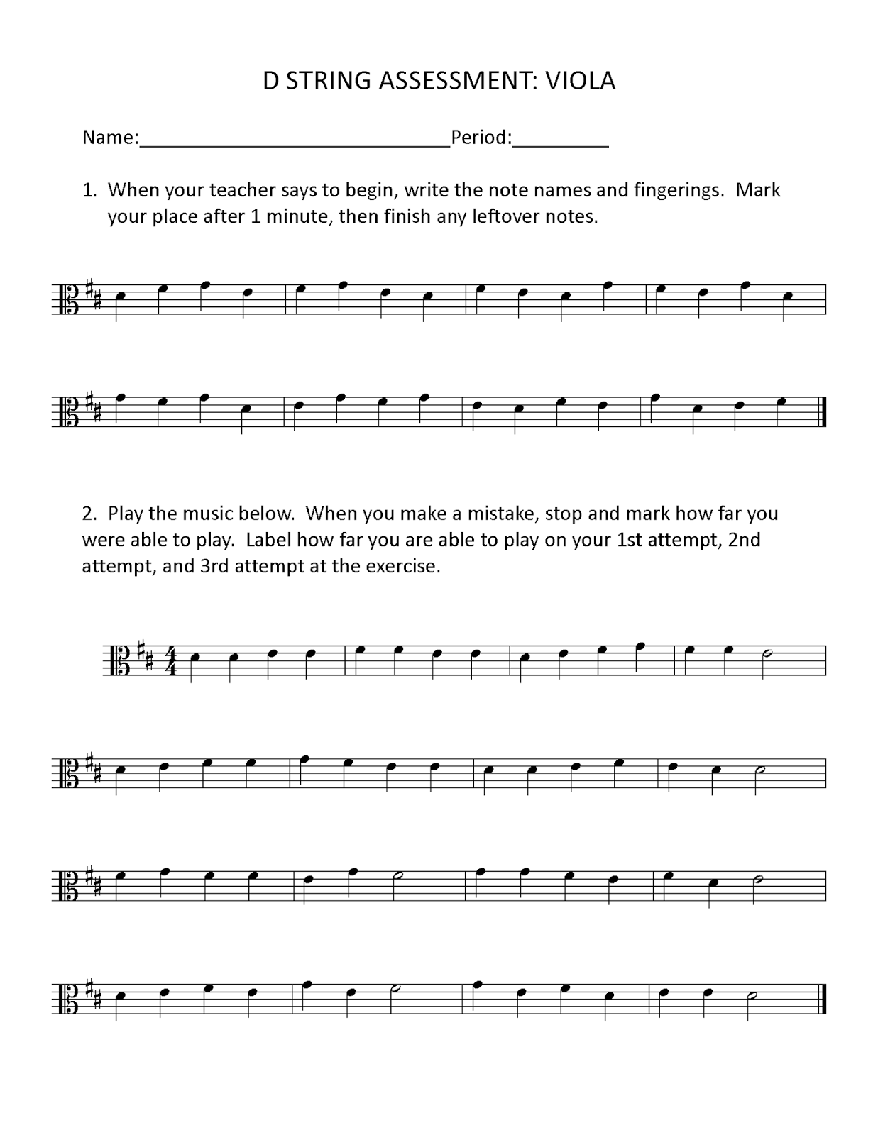 Orchestra Classroom: D String Assessment