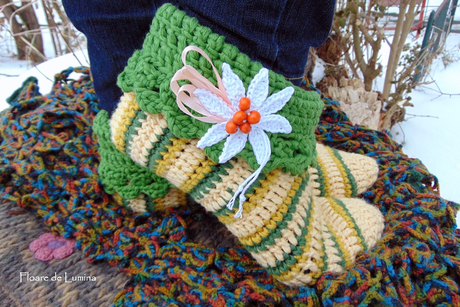 Floare de Lumina: Botosei crosetati manual / Sosete crosetate / Botosei ...