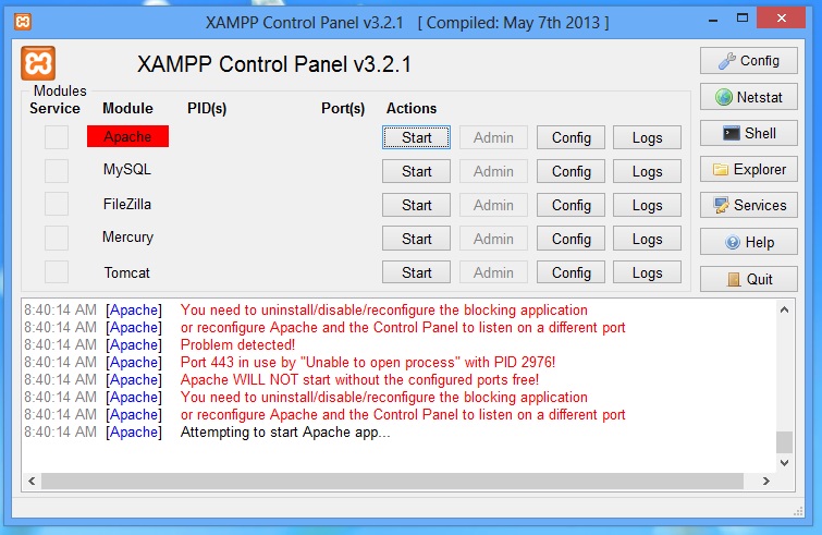Xampp Error Apache Dan Mysql Tidak Bisa Running Njuk Kudu Kepiye Blog Slims 9456