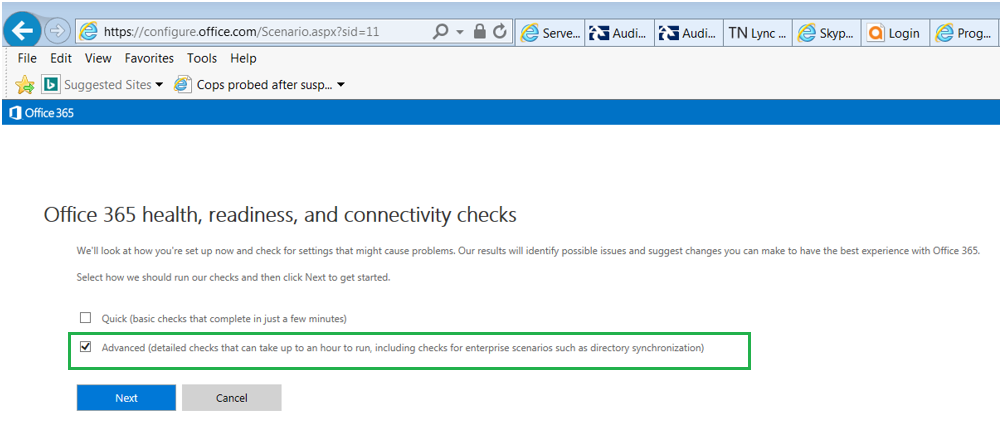 How to run Office 365 health readiness connectivity checks? – UC Now