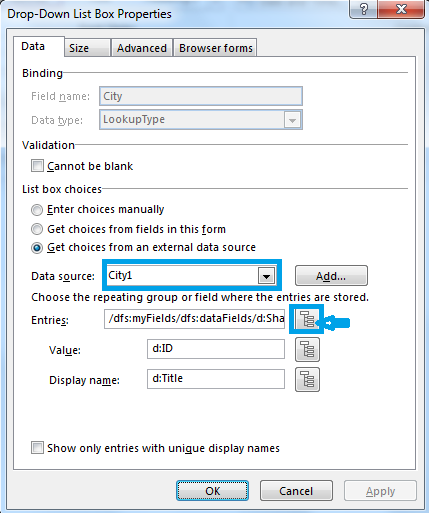 Cascading Dropdown list in SharePoint using InfoPath | SharePoint