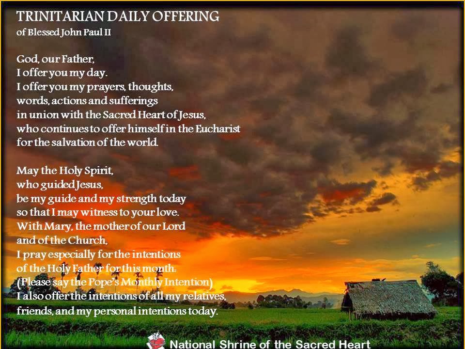 NATIONAL SHRINE OF THE SACRED HEART: TRINITARIAN DAILY OFFERING PRAYER