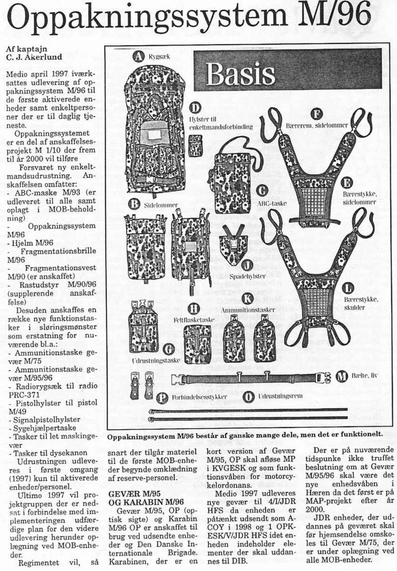 Webbingbabel: Danish Army PLCE M/96 Webbing System / Oppakningssystem M/96