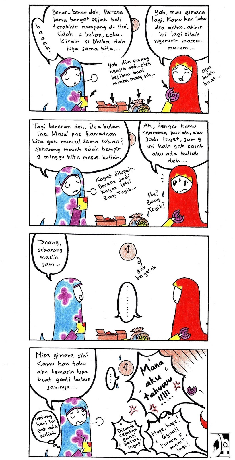 Komik Muslimah: KOMIK PANEL 6 : sekarang bukan waktunya curhat lho...