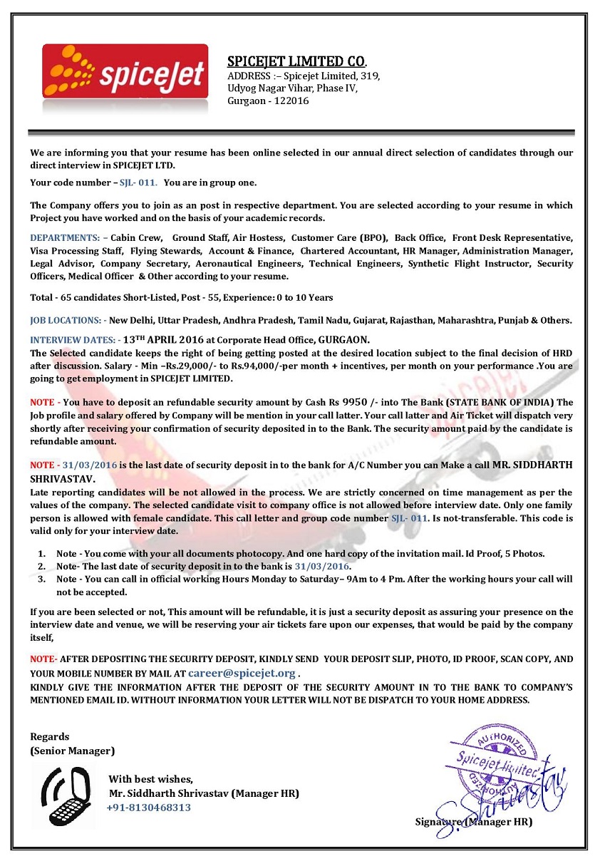 Spicejet Limited Airways