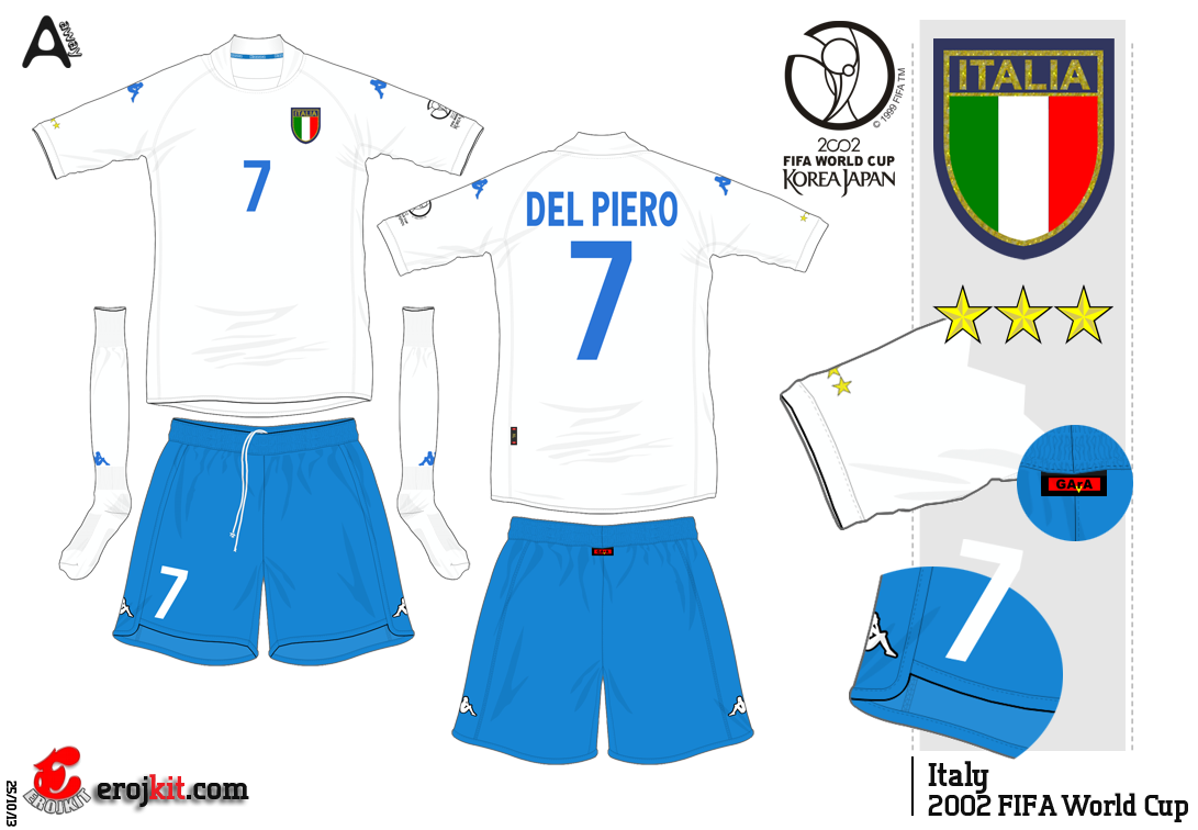 Kit Design, by eroj: 2002 Itália (Home e Away)