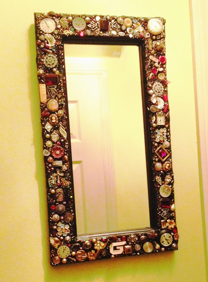 gg's functional art: Making a Heirloom Mirror with Vintage Jewelry
