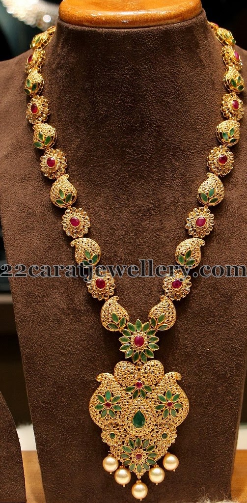 Flower and Mango Clasps Long Chain - Jewellery Designs