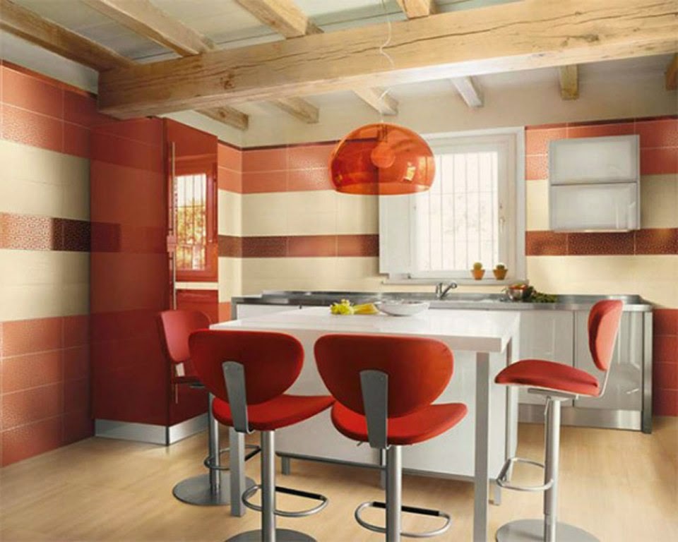 Nice Red Kitchen Wall Tiles | Small Kitchen Ideas Pictures