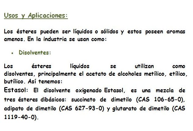 Orgánica: Esteres