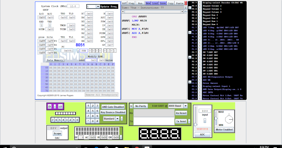 8 Bit Addition In All Addressing Modes 