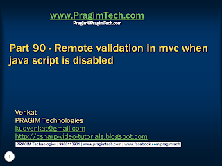 Sql server, .net and c# video tutorial: Part 90 - Remote validation in mvc when java script is ...