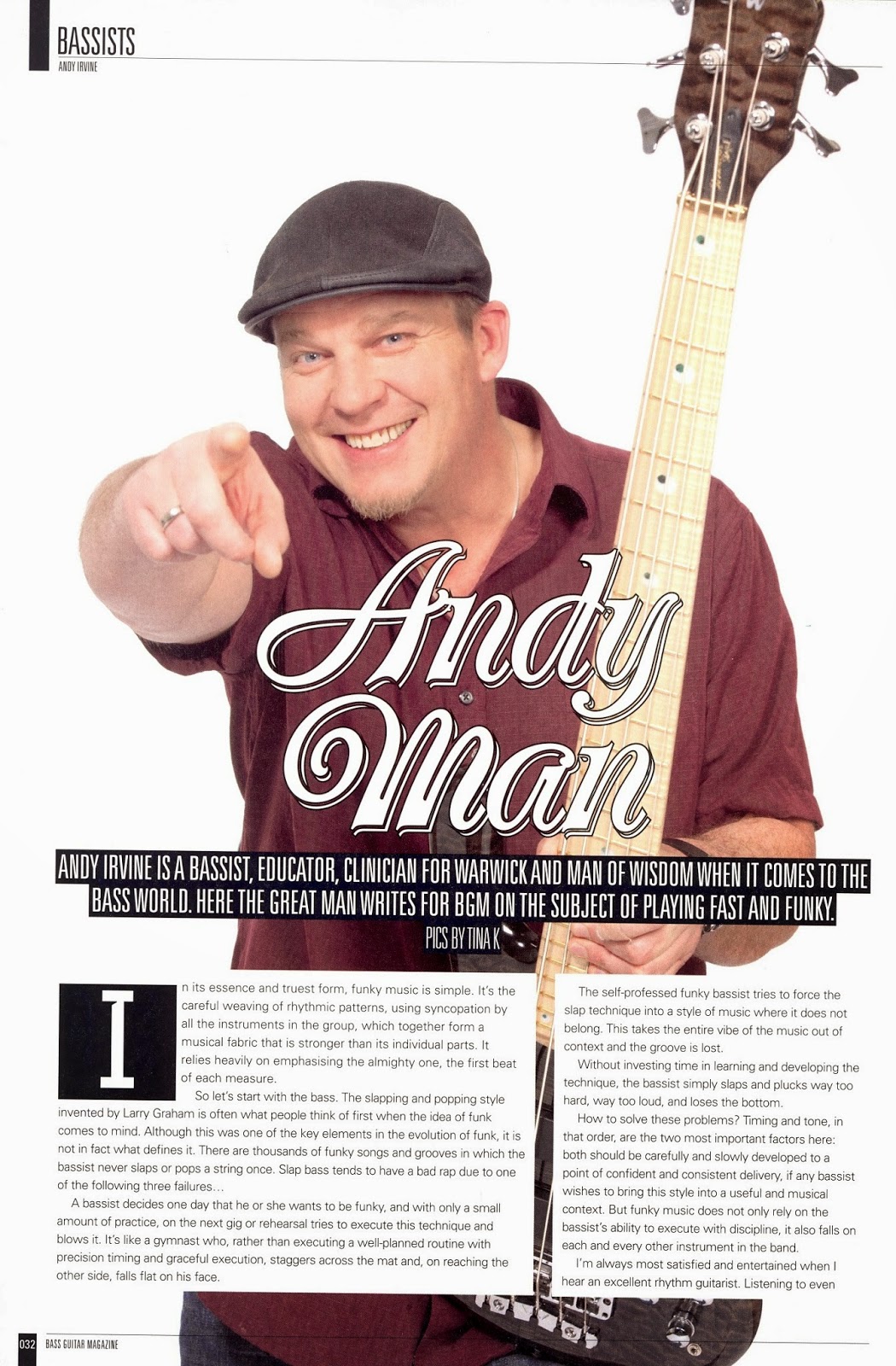 Framus & Warwick Artist Blog: Andy Irvine - Bass Guitar Magazine Interview