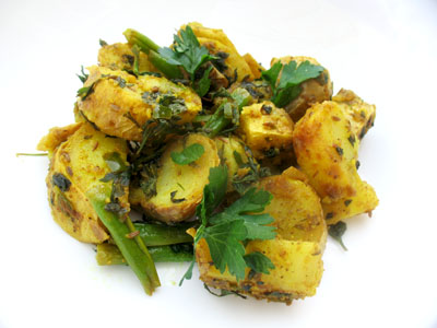 Potato and Green Bean Chaat Salad | Lisa's Kitchen | Vegetarian Recipes ...