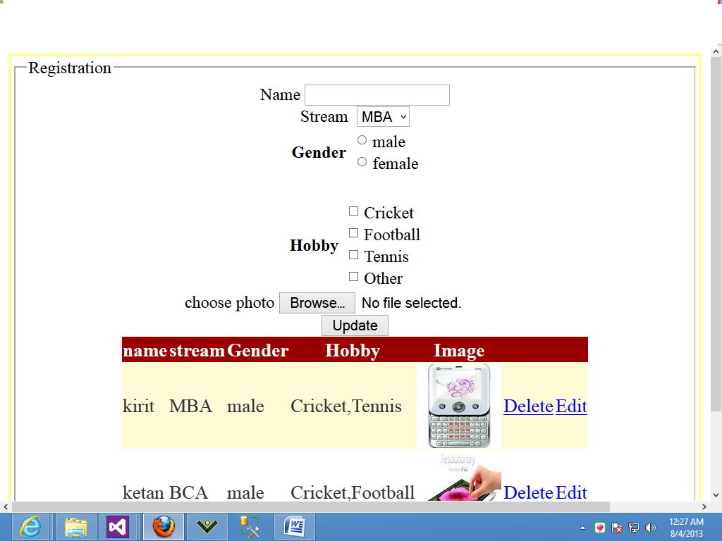 Stored Procedure For Insert Update Delete Record In