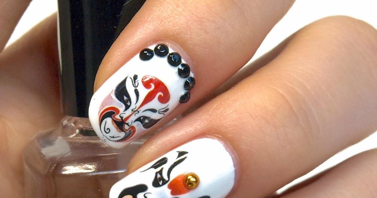 Beijing Opera Mask Nails: Manicure featuring Water Decal & Nail Art ...