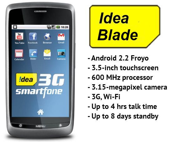 IDEA Blade 3G Smart Phone Price In India | IDEA 3G Smartfone Blade ...