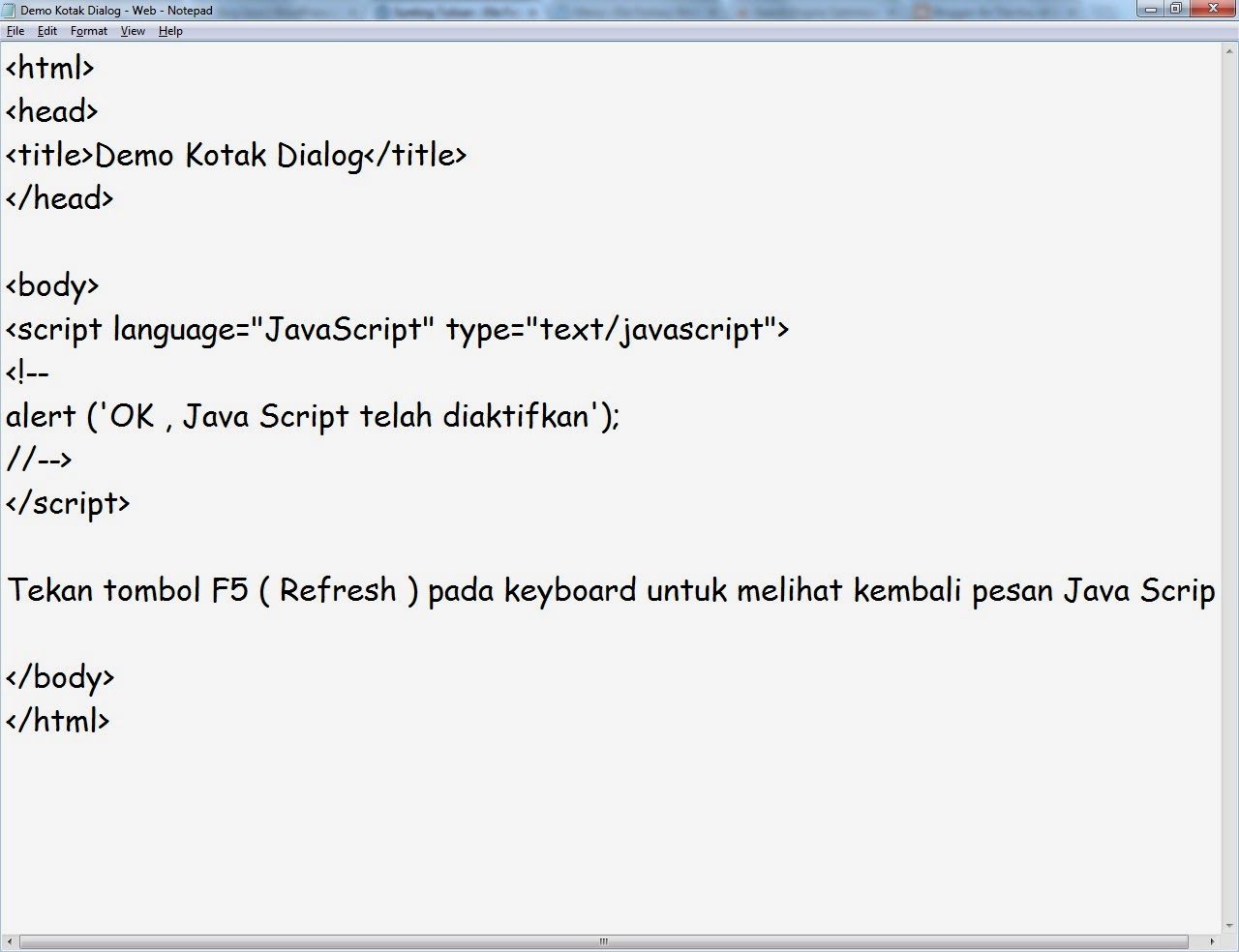 Membuat Alert Menggunakan Java Script Pada HTML | Computer and Network ...
