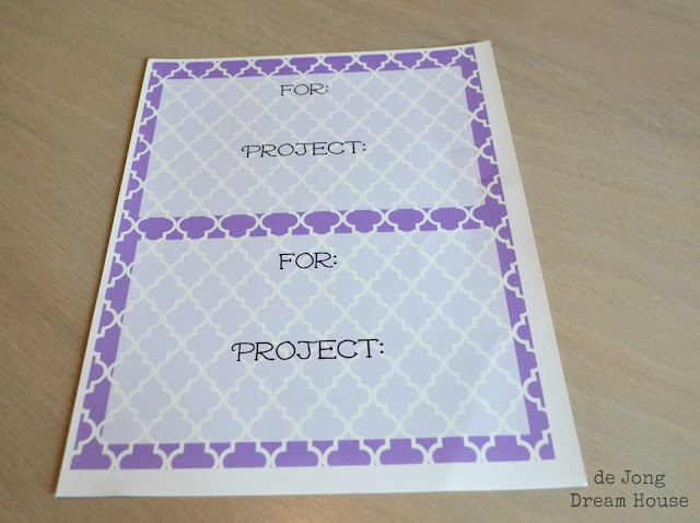 de Jong Dream House: Printable | Project Box Labels