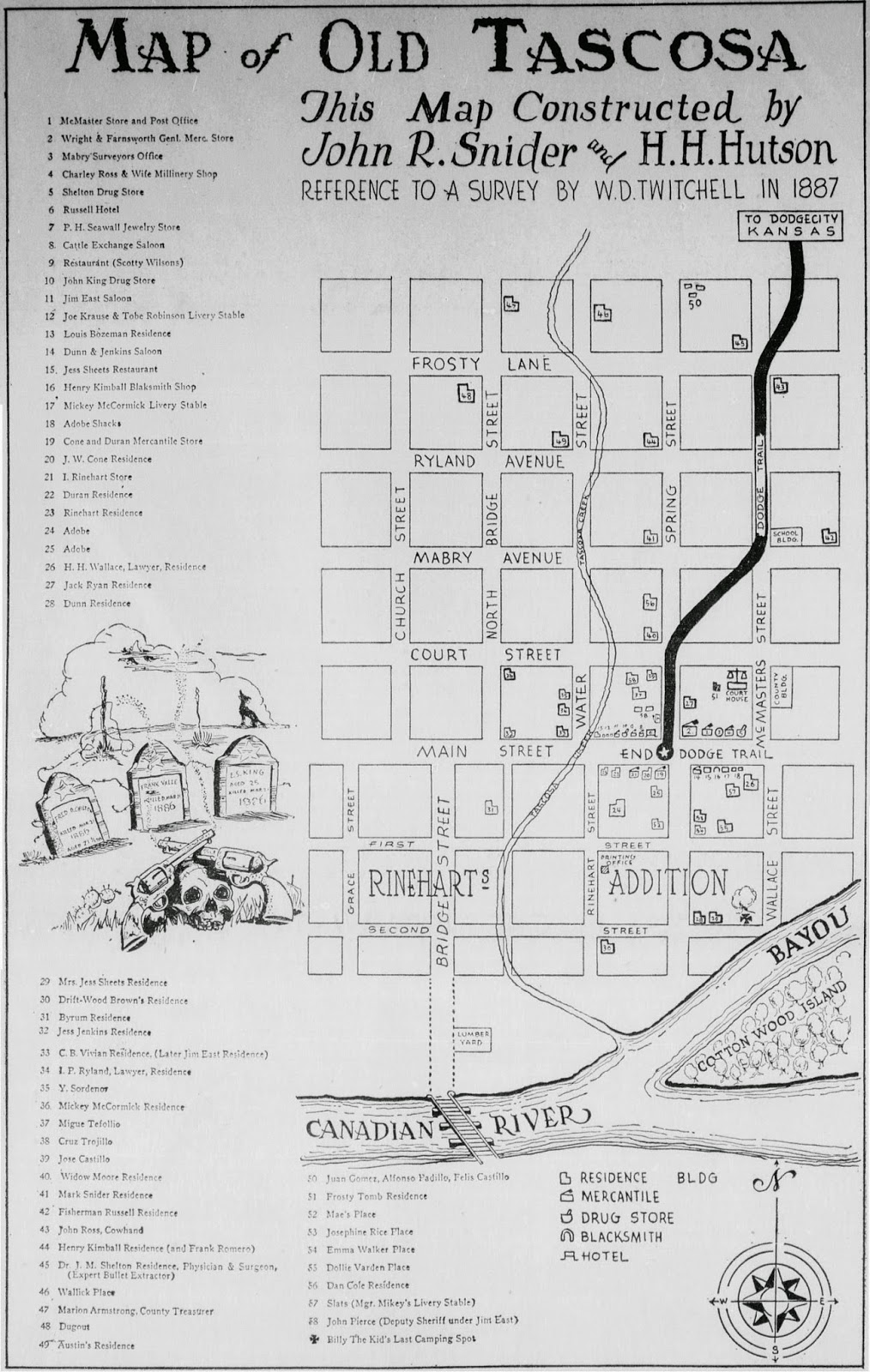 History of Amarillo, Texas: Old Tascosa Map