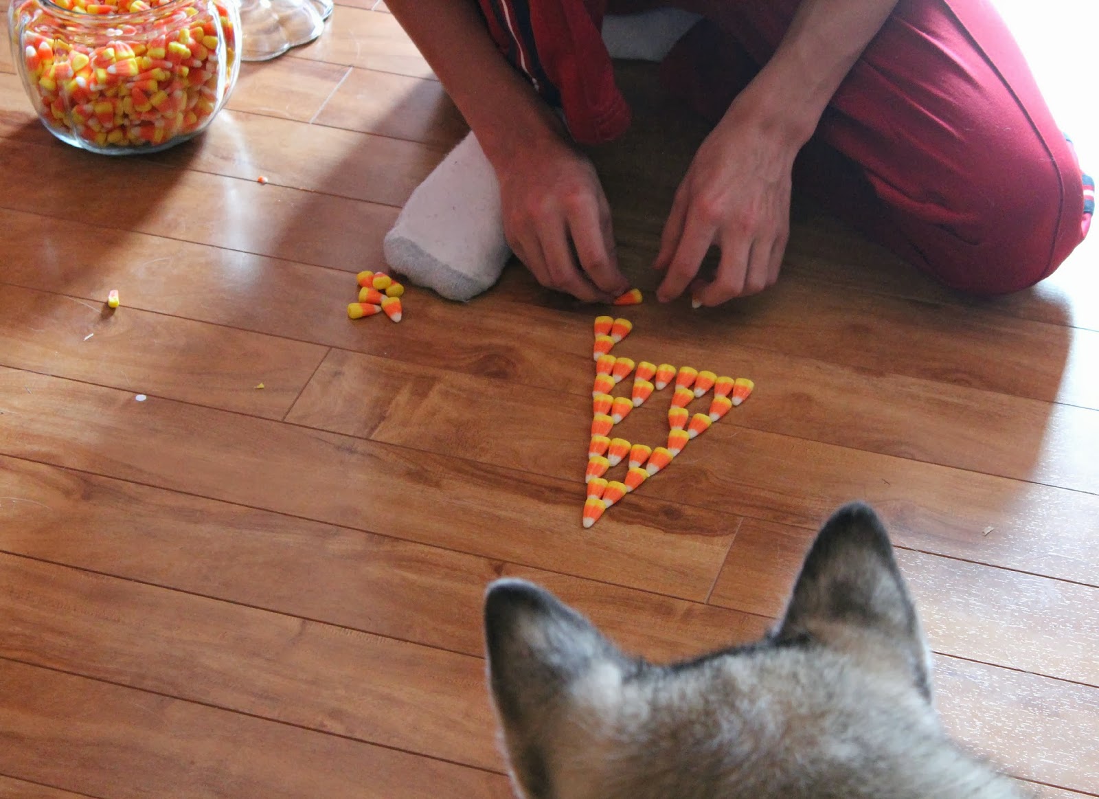 Sierpinski Triangle made with Candy Corn