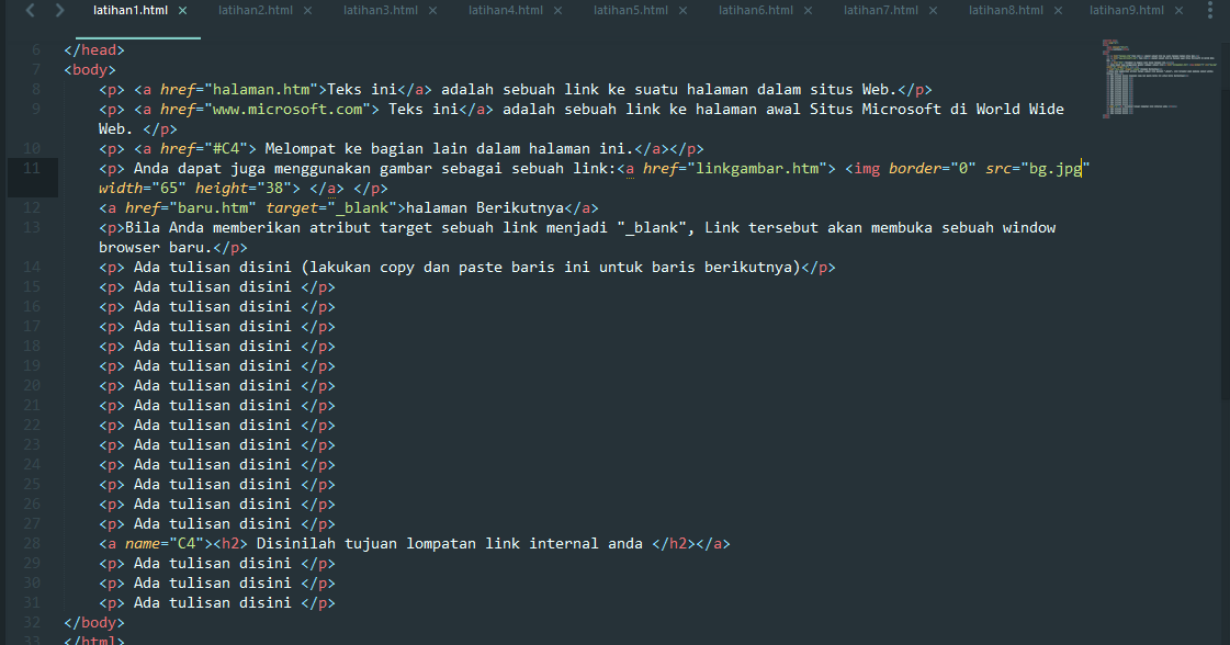HTML : Belajar HTML Memasukkan link Bahasa Pemrograman WEB | TekProgApp