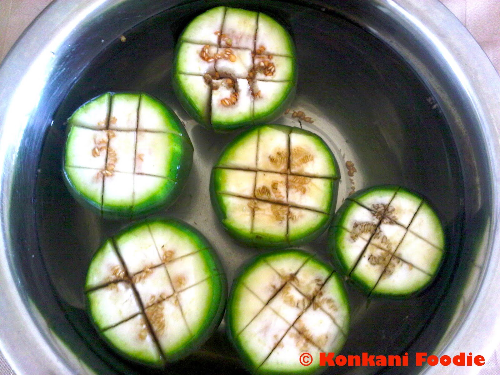 Konkani Foodie: Stuffed Baby Brinjal (Gulla Puddi Sagle)