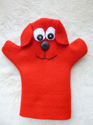 Save Green Being Green: Try It Tuesday: Make a Big Red Dog Puppet