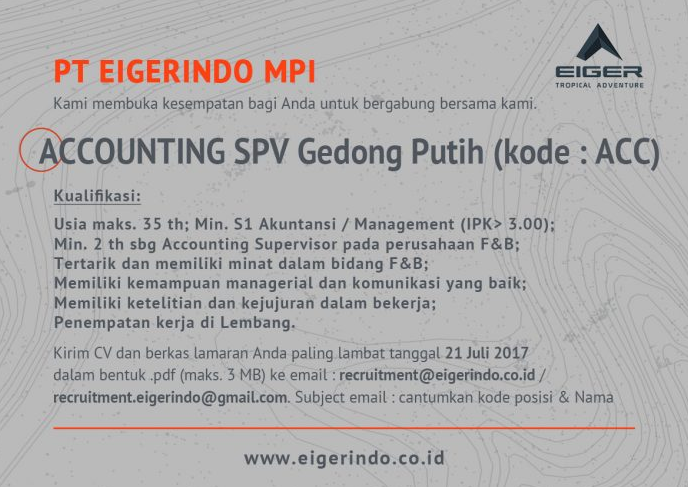 Lowongan Kerja PT Eigerindo Multi Produk Industri
