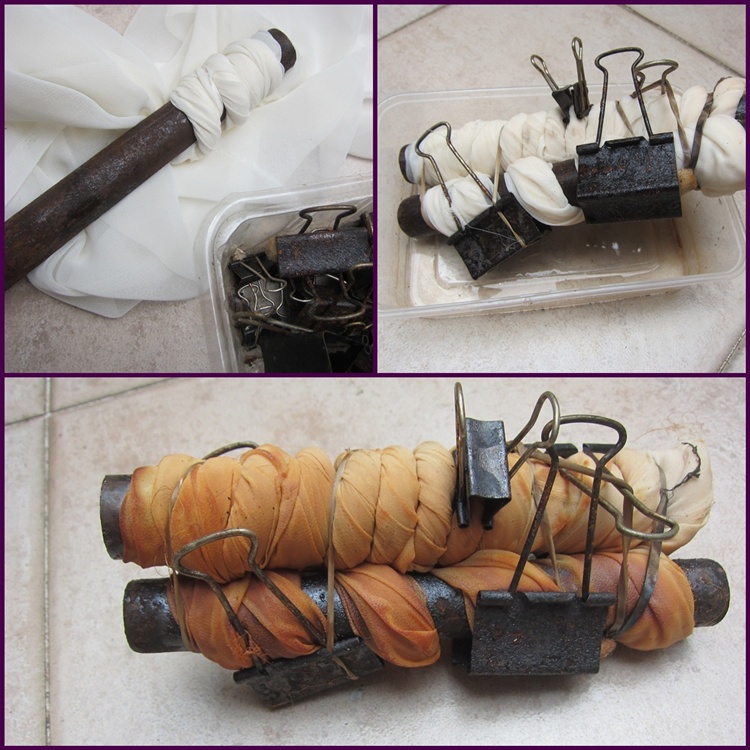 Terrie ~.~ smiling.....: Rust dye chiffon scarf 鏽染絲巾