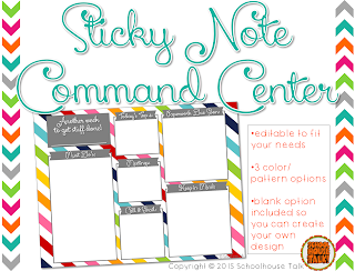 Schoolhouse Talk!: Sticky Note Command Center {free download}