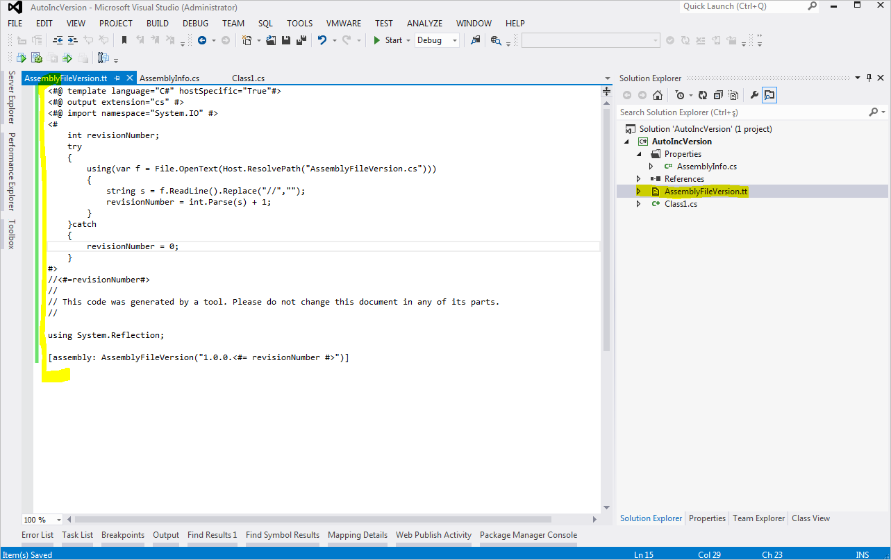 Visual Studio 2012 için otomatik build versionunu arttırma işlemi ...
