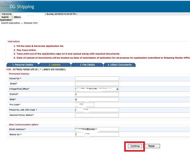 How to apply for renewal of Indian CDC Online