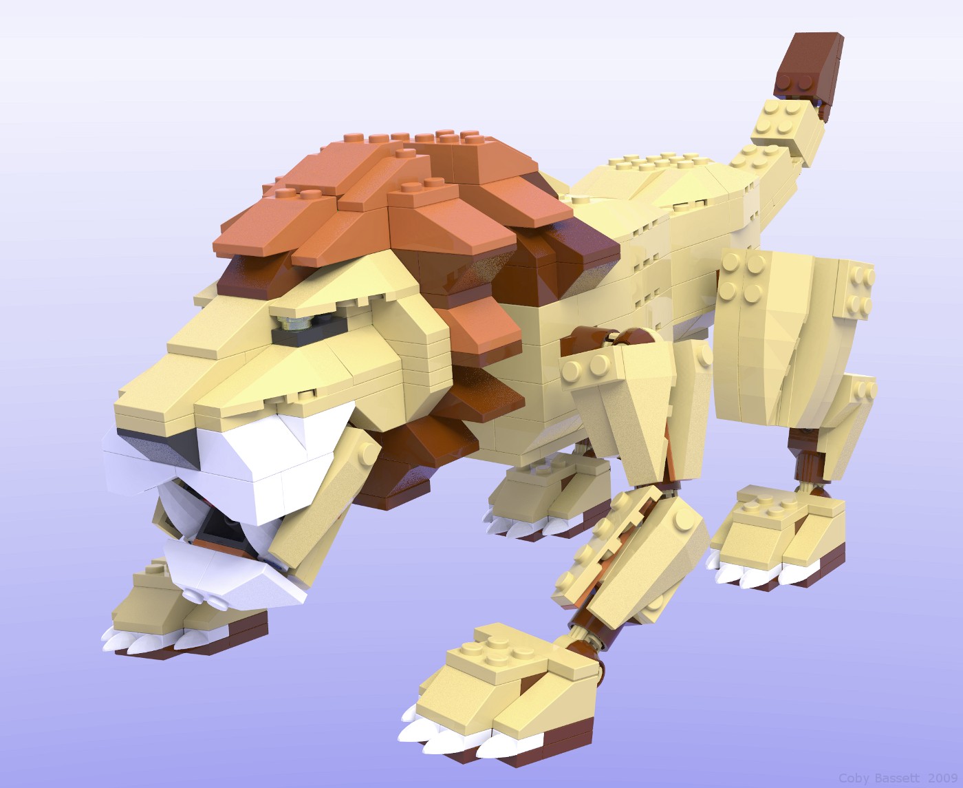 Ray-Traced Lego Mania: 4884 - Wild Hunters lion