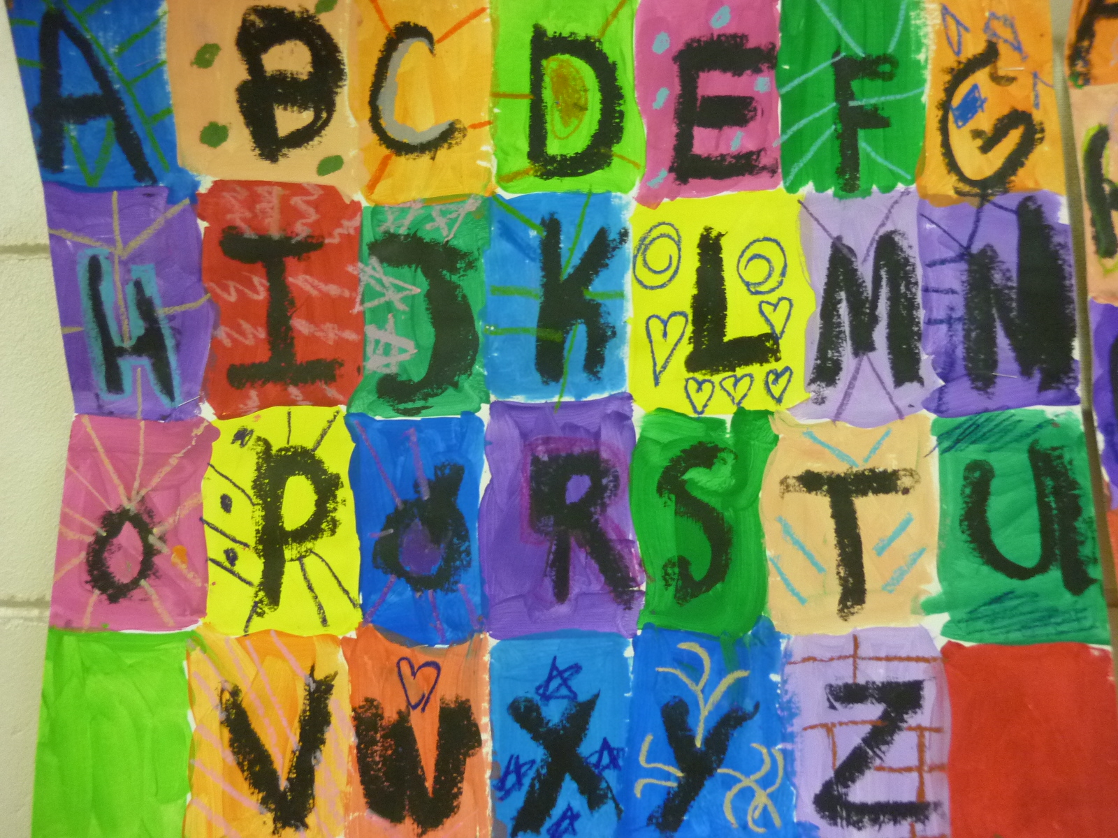 Mrs. Werner's Art Room: Kinder Alphabet Paintings