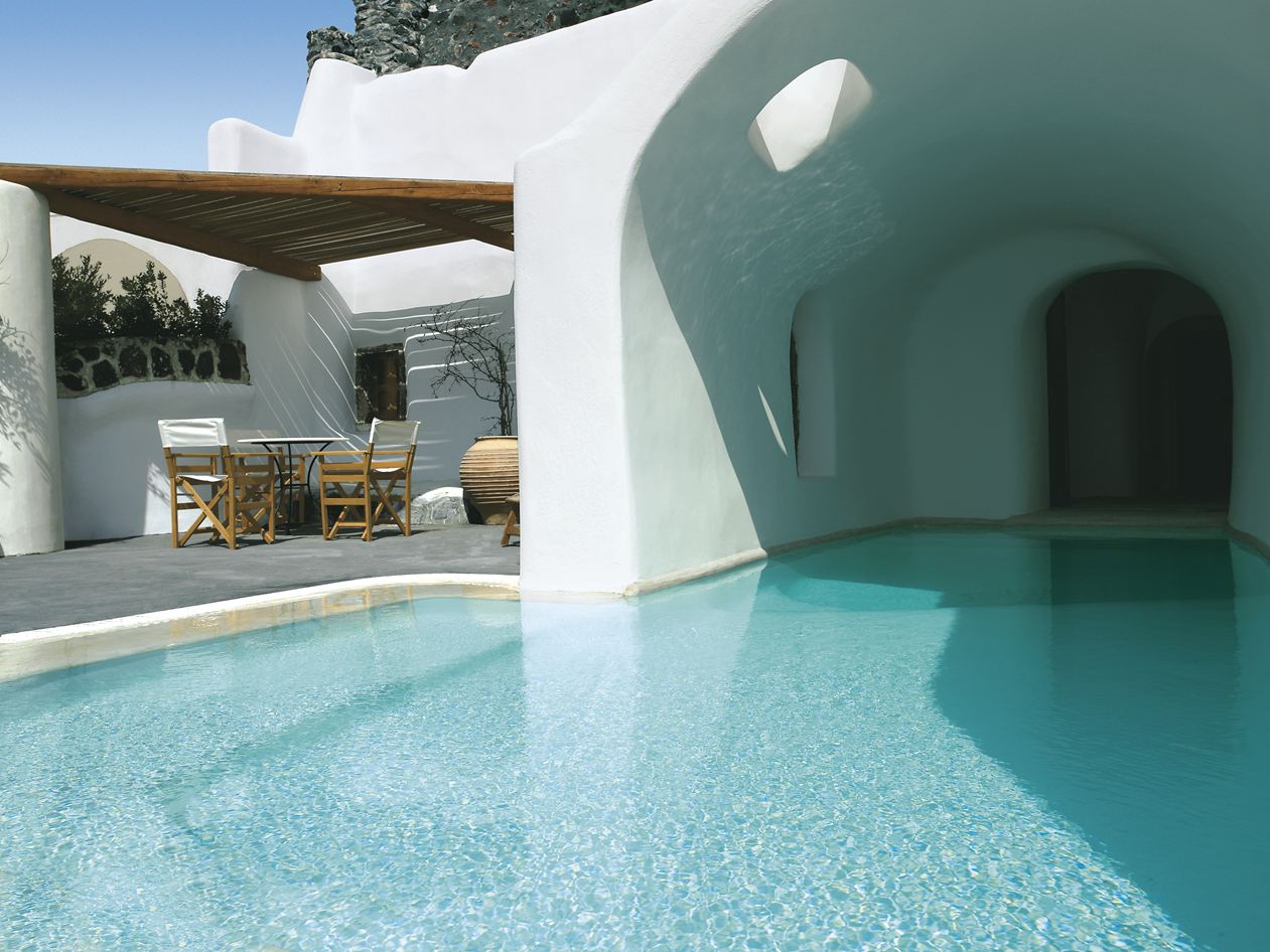 The Well-Appointed Catwalk: Santorini's Perivolas Hotel by Costis Psychas
