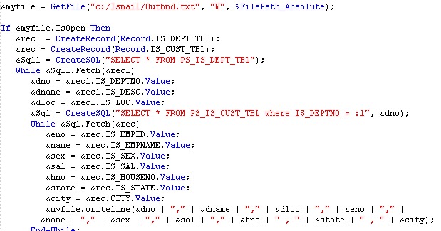 PeopleSoft: People Code for out_Bound for Parent & Child Tables