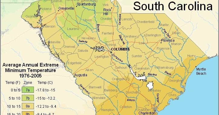 Farmers Know Best: South Carolina USDA Plant Hardiness Zones Map