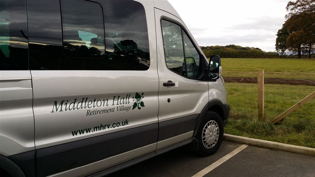 The Green I Signs Blog: Silver Ford Transit mini bus graphics for ...