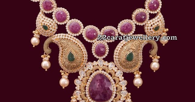 Big Ruby Mango Set by Swarnsri Jewellers - Jewellery Designs