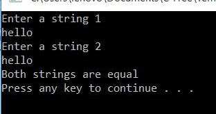 All C Programs: Program 92:Compare two strings