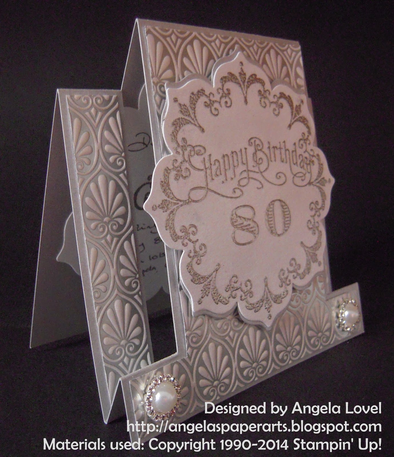 Angela's PaperArts: 80th Birthday Step Card & Tutorial
