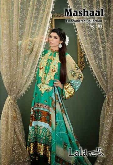 Mashaal Vol-3 Lawn Collection 2014-2015 | Mashaal by Lala Embroidered ...